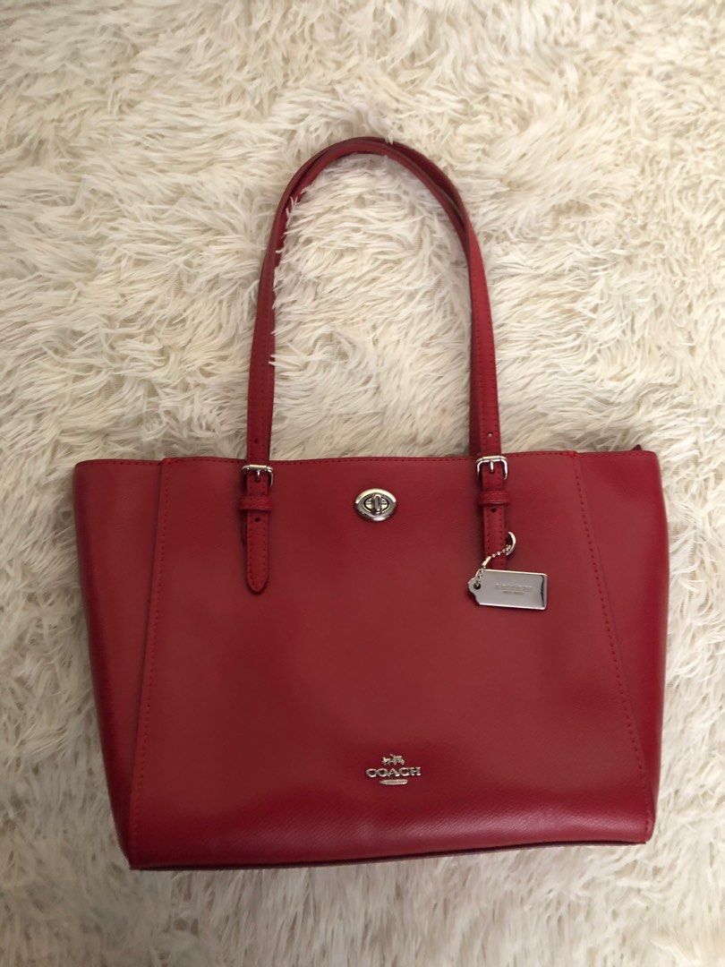 Coach red bag original from japan, Luxury, Bags & Wallets on Carousell