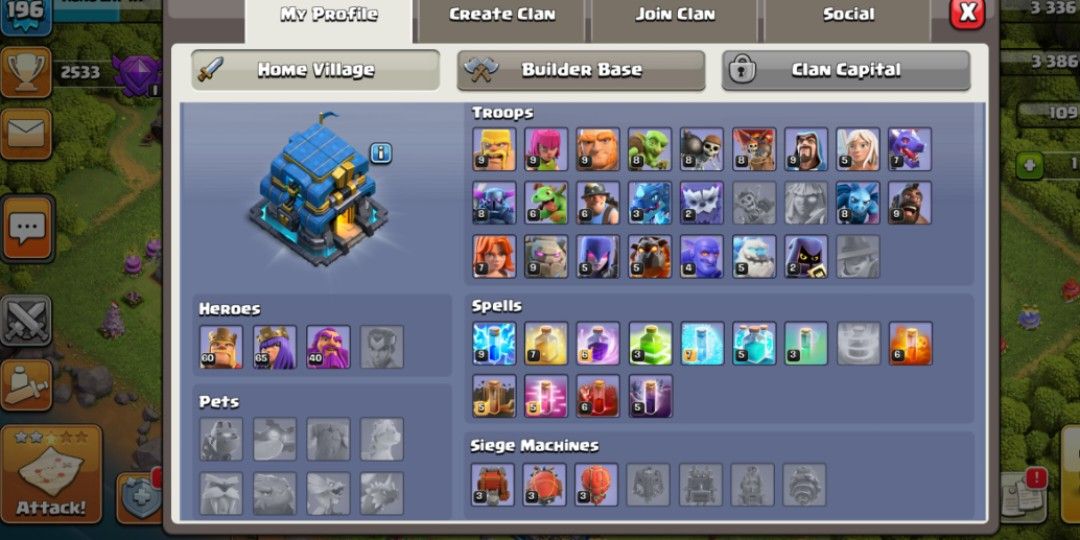 Coc Th12 Max Defense (6 builders, 707 cwl medals, many magic items, 1 ...