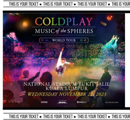 Coldplay Ticket | Kuala Lumpur | Nov 22, Tickets & Vouchers, Event ...