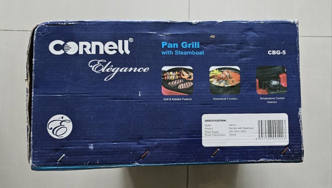 Cornell Pan Grill with Steamboat, Model GBG-5, 1500W, 220-240V 50 Hz ...