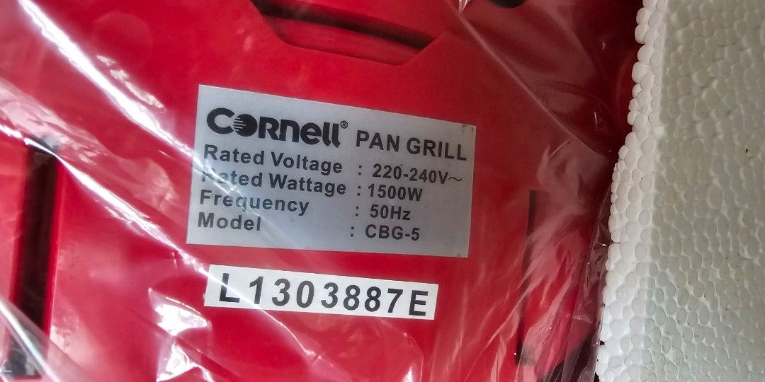 Cornell Pan Grill with Steamboat, Model GBG-5, 1500W, 220-240V 50 Hz ...