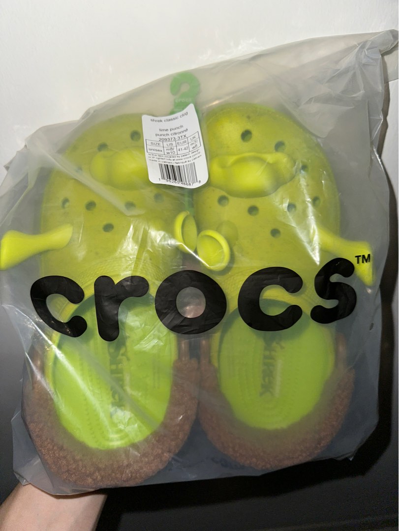 Crocs Shrek, Men's Fashion, Footwear, Flipflops and Slides on Carousell