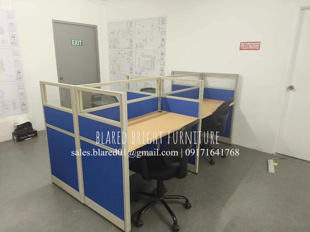 Cubicles - Workstation . Fabric with Glass | Office Furniture Partition ...