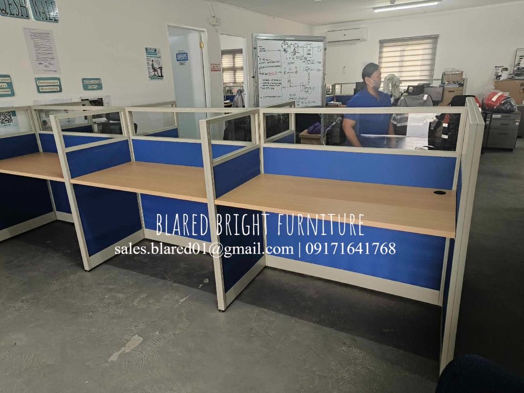 Cubicles - Workstation . Fabric with Glass | Office Furniture Partition ...