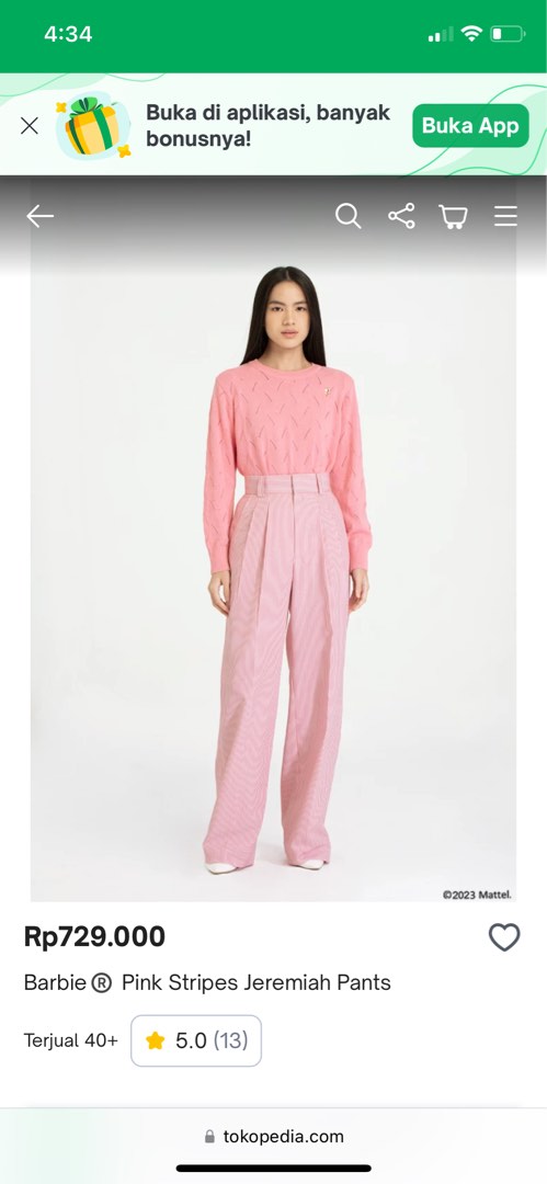 Day and Night - Jeremiah Pink Stripes Pants, Fesyen Wanita, Pakaian ...