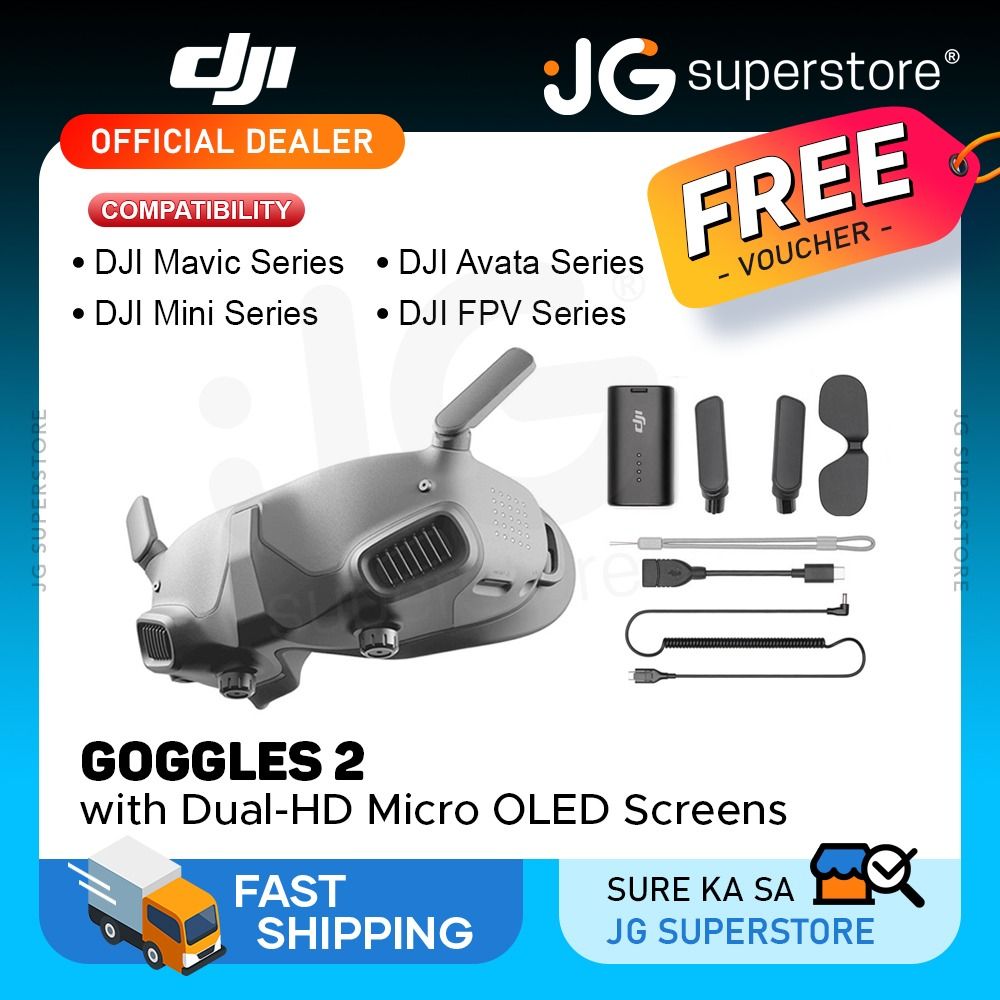 DJI Goggles 2 Comfortable Immersive Flight Goggles with Dual-HD Micro ...