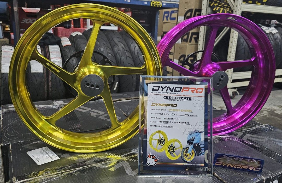 DYNOPRO RIMS XMAX 250/300 *ATOME FRIENDLY*, Motorcycles, Motorcycle ...