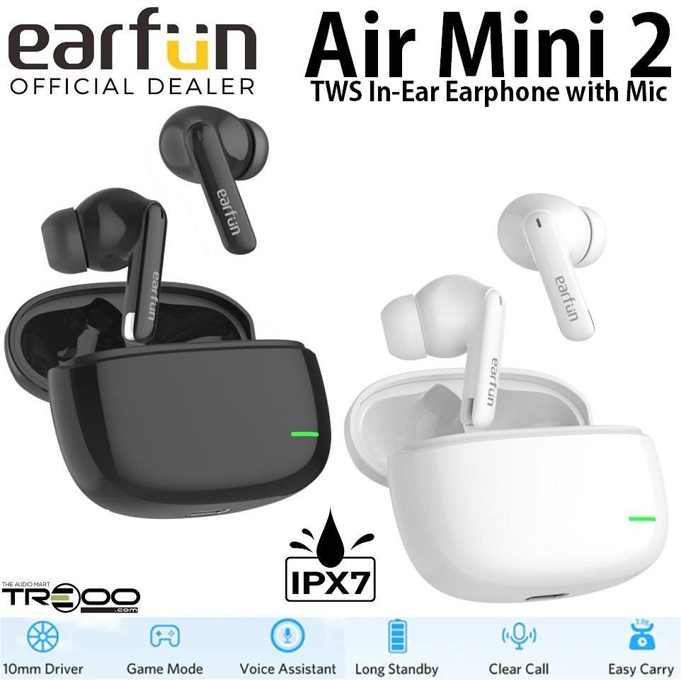 Earfun Air Mini 2 低延遲電競防水真無線藍牙耳機 黑色 香港行貨 一年保養, 音響器材, 耳機 - Carousell