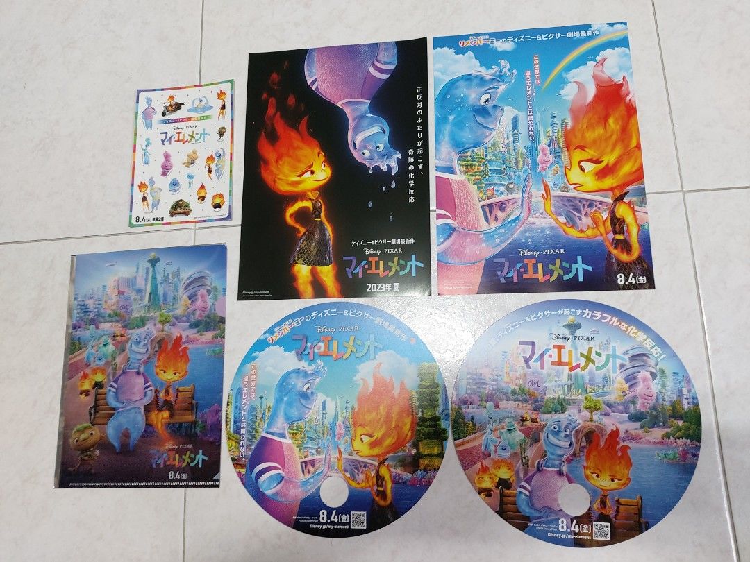 Elemental Pixar Japan chirashi mini poster x 2/ mini A5 clear file from ...