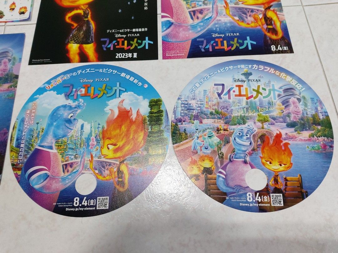 Elemental Pixar Japan chirashi mini poster x 2/ mini A5 clear file from ...