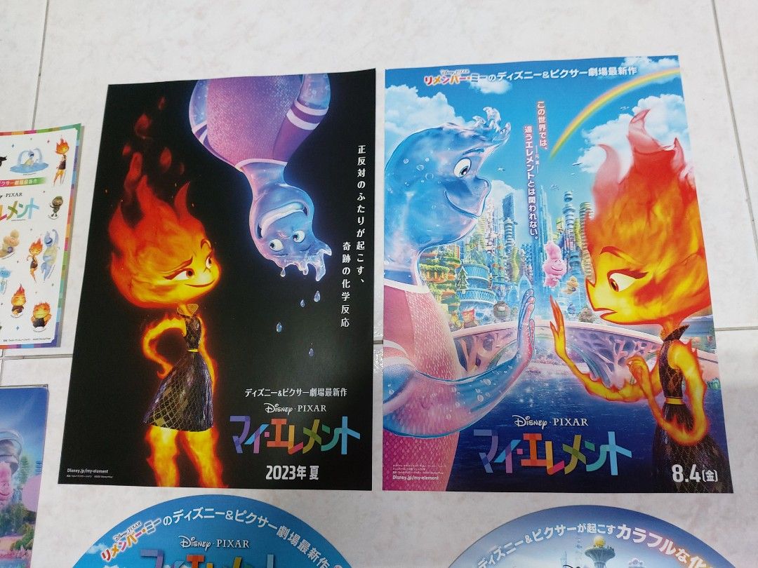 Elemental Pixar Japan chirashi mini poster x 2/ mini A5 clear file from ...