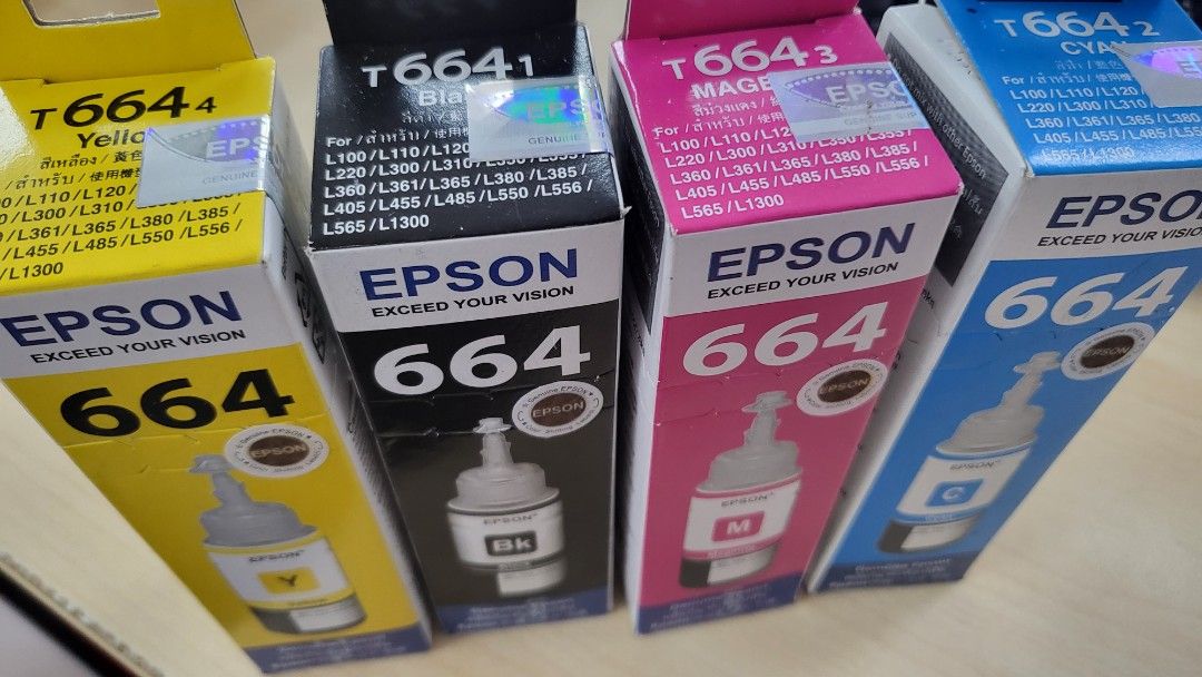 EPSON 664 ink CMYK set authentic, Computers & Tech, Printers, Scanners ...