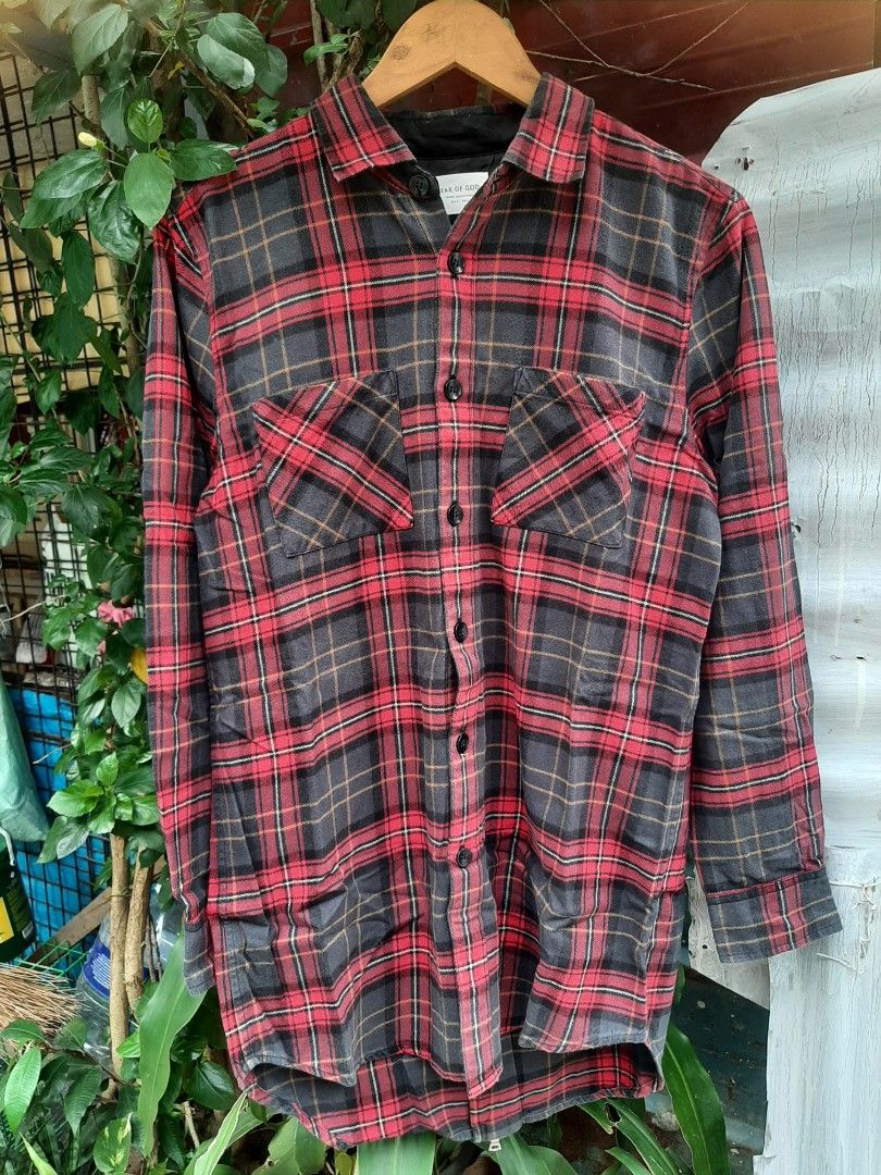 Fear of God Third Collection Back Zip Flannel, Men's Fashion, Tops ...