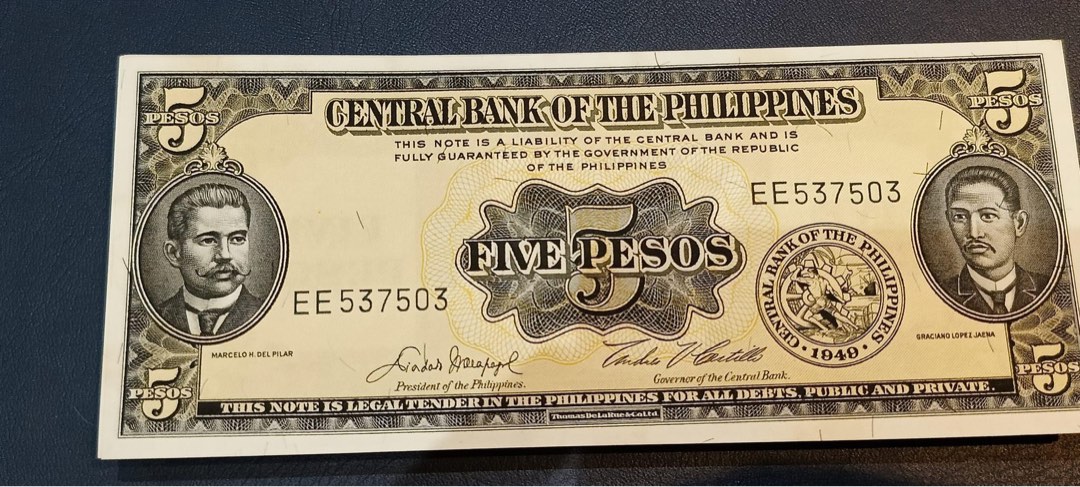 Five Pesos English Series UnC, Hobbies & Toys, Memorabilia ...