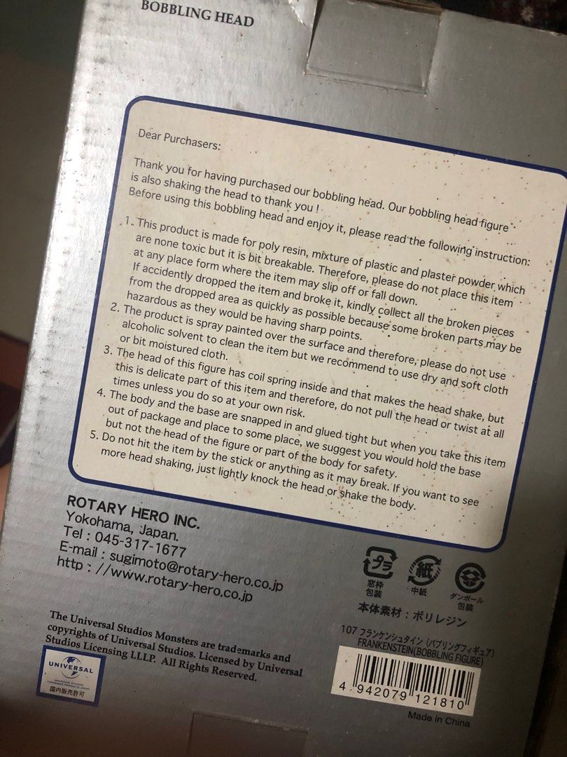 Frankenstein Bobbling Head, Hobbies & Toys, Memorabilia & Collectibles ...