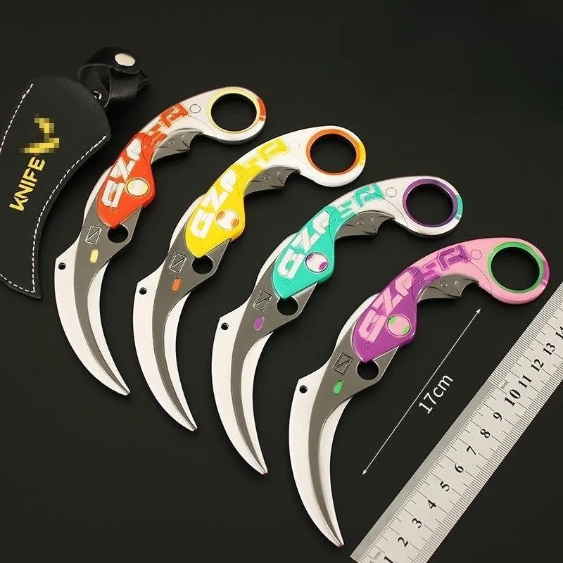 Full Metal Valorant Velocity Karambit Melee Claw Knife Game Rotatable ...