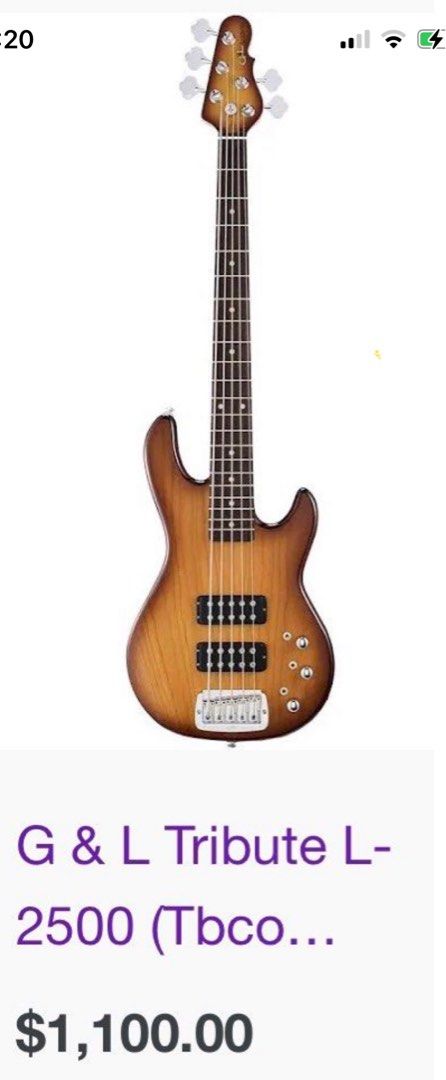 G&L 2500 Bass guitar 5 string, Hobbies & Toys, Music & Media, Musical ...
