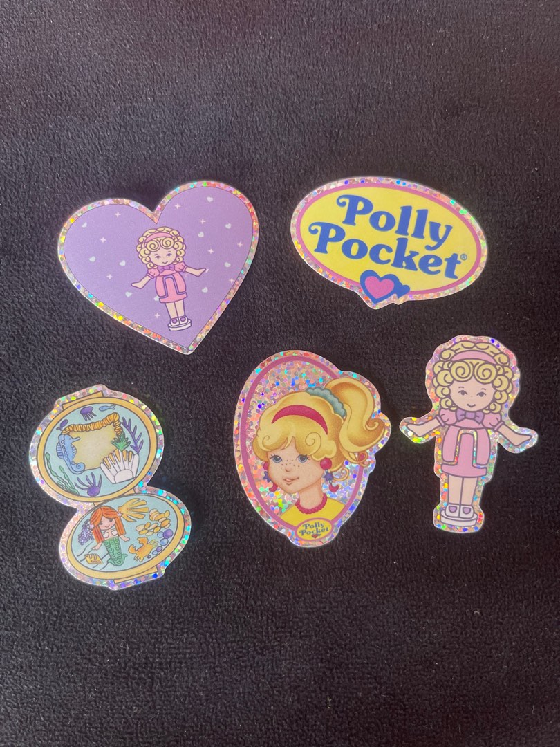 Glitter Holographic Polly Pocket Sticker Set of 5, Hobbies & Toys ...