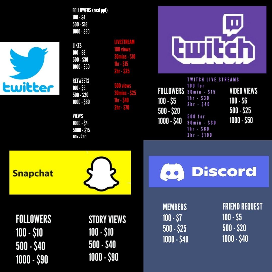 Grow Followers/Likes/Views/ tiktok/Facebook/IG/Youtube/telegram/twitchs ...