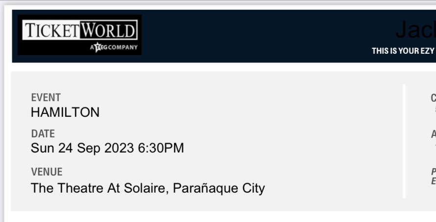 HAMILTON Manila - Orchestra Left, Tickets & Vouchers, Event Tickets on ...