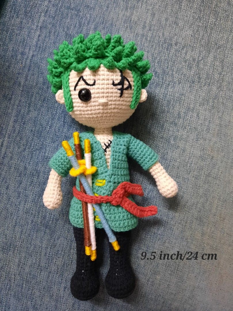 Handmade crocheted Zoro from One Piece, Hobbies & Toys, Stationery ...