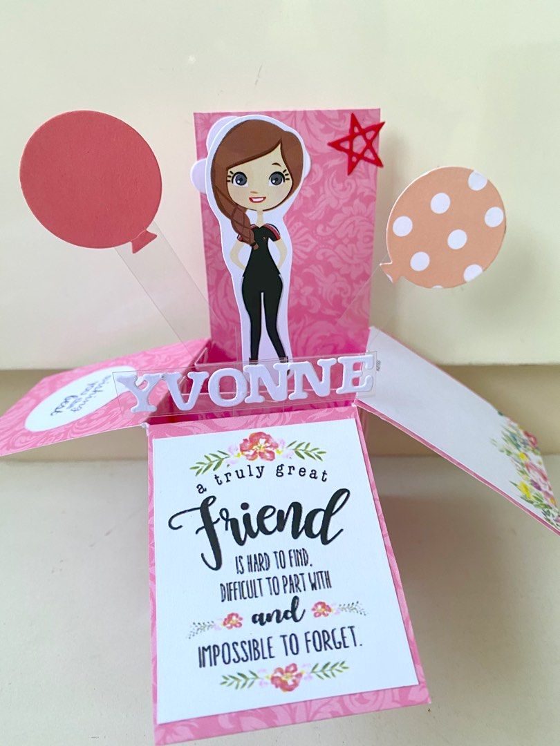 Handmade customised interactive popup farewell card, Hobbies & Toys ...