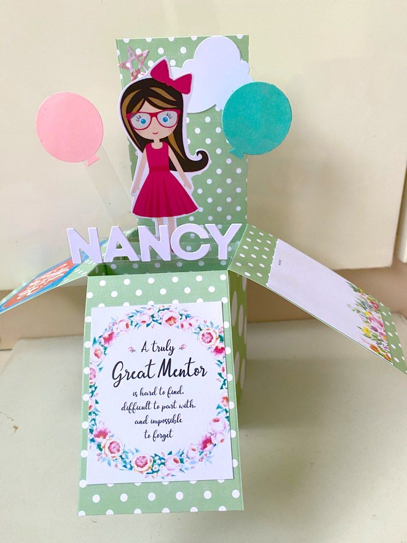 Handmade customised interactive popup farewell card, Hobbies & Toys ...