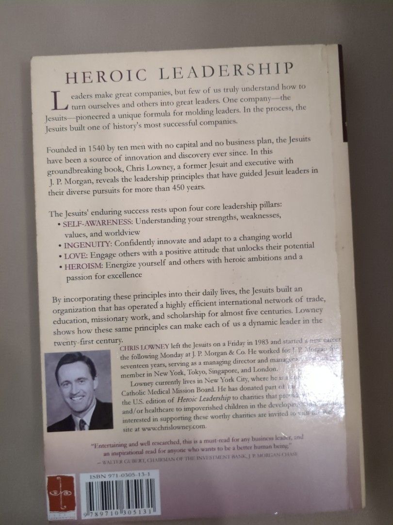 Heroic Leadership by Chris Lowney, Hobbies & Toys, Books & Magazines ...
