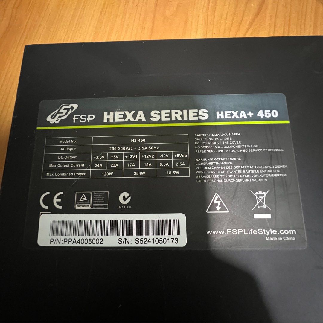 HEXA 450 Power supply, Computers & Tech, Parts & Accessories, Computer Parts on Carousell