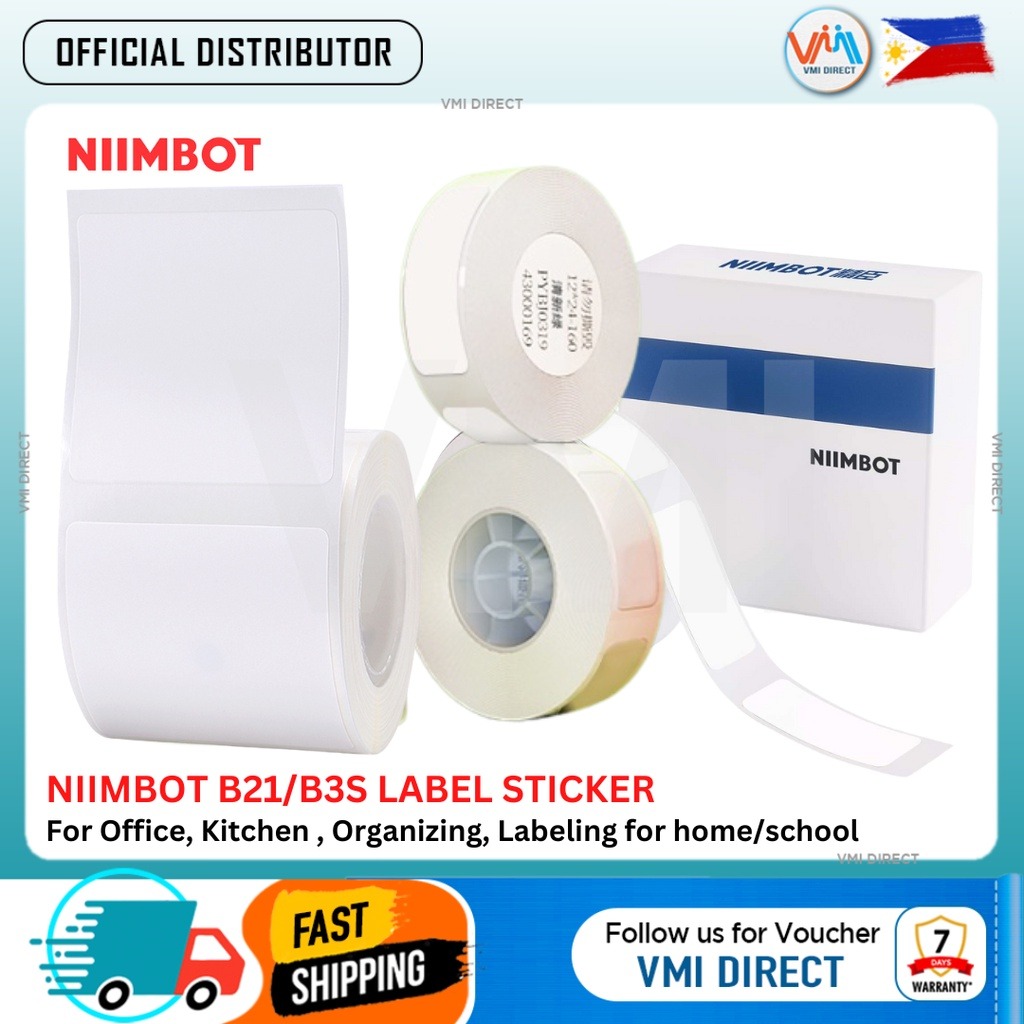 NIIMBOT B21 B3s 1Roll stickers waterproof name tag label sticker price tag sticker for price ...