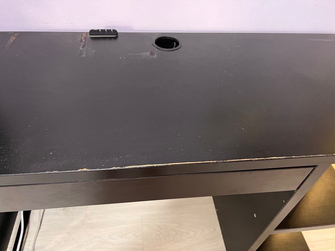 Ikea black study table, Furniture & Home Living, Furniture, Tables ...