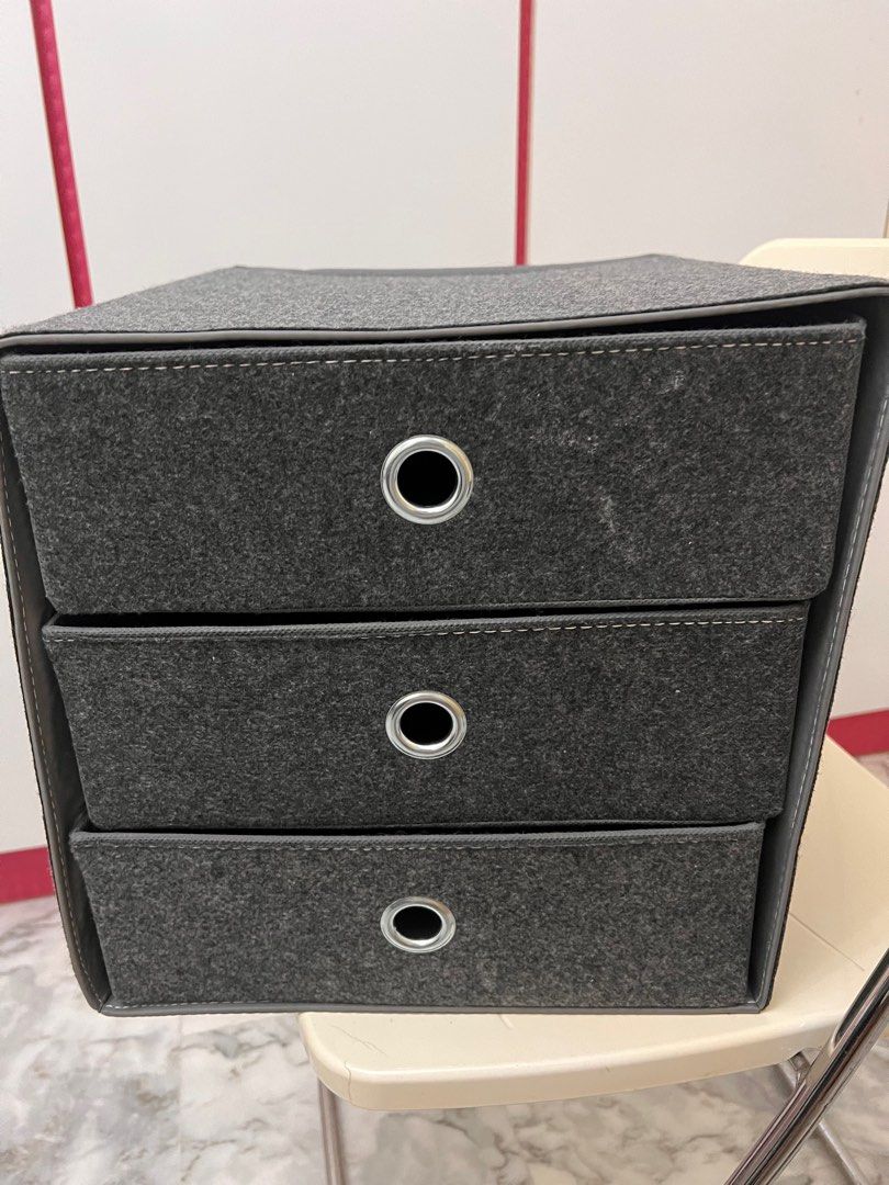 IKEA Mini chest with 3 drawers, grey, FOLDABLE, Furniture & Home Living ...