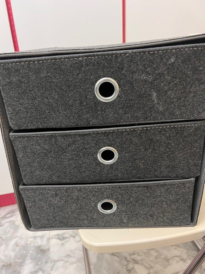 IKEA Mini chest with 3 drawers, grey, FOLDABLE, Furniture & Home Living ...