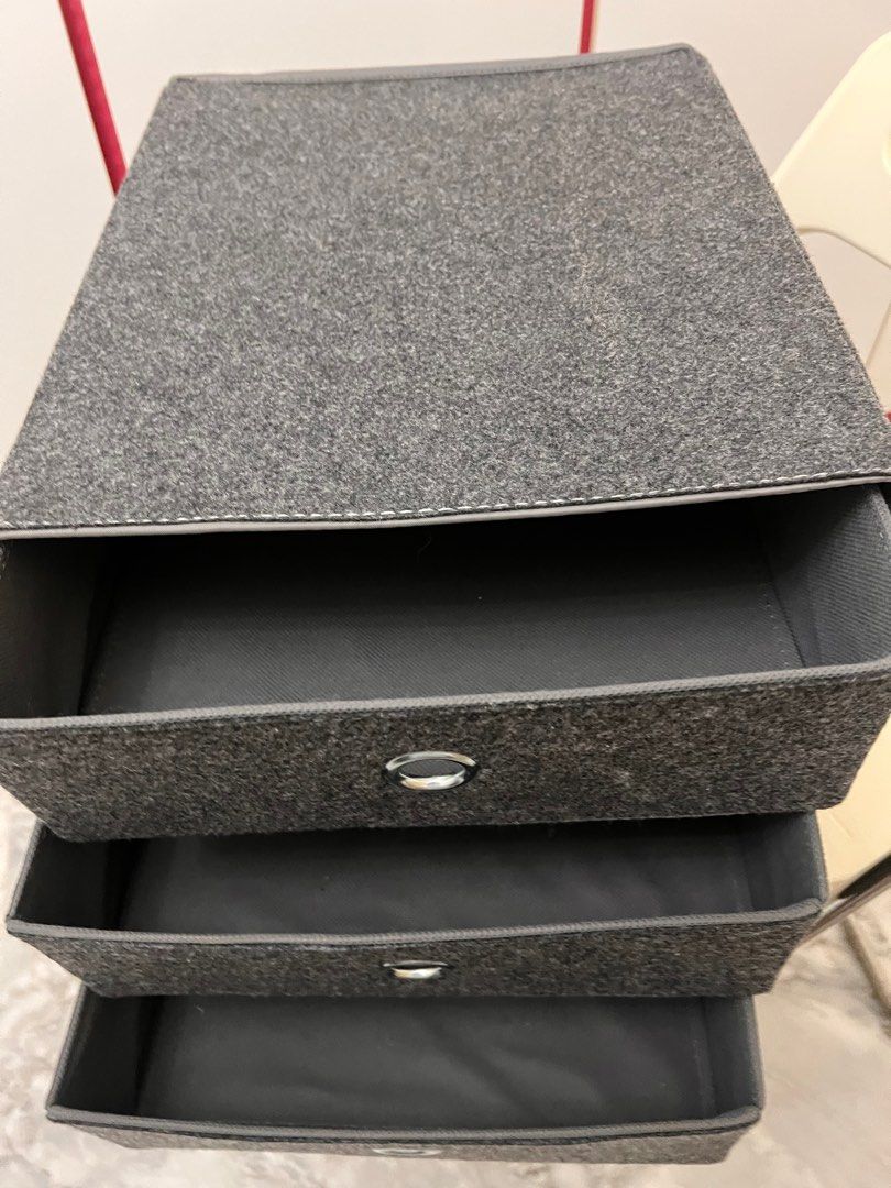IKEA Mini chest with 3 drawers, grey, FOLDABLE, Furniture & Home Living ...