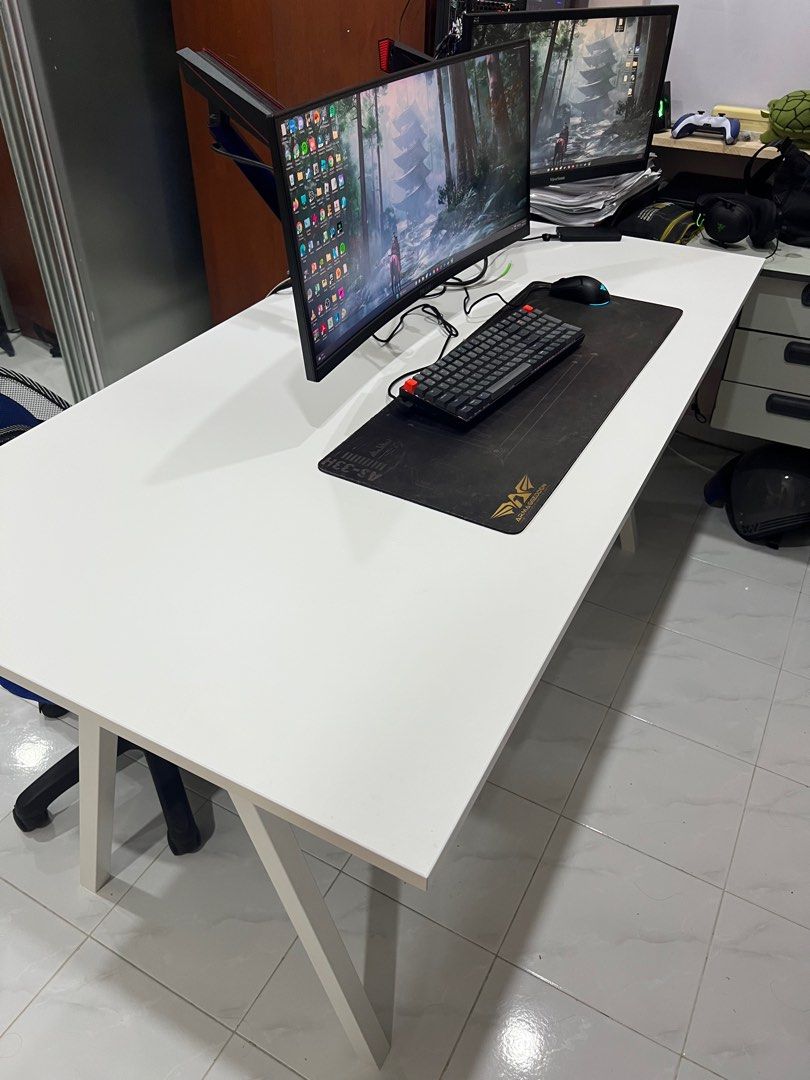 IKEA TROTTEN DESK 160x80 GAMING DESK, Furniture & Home Living ...