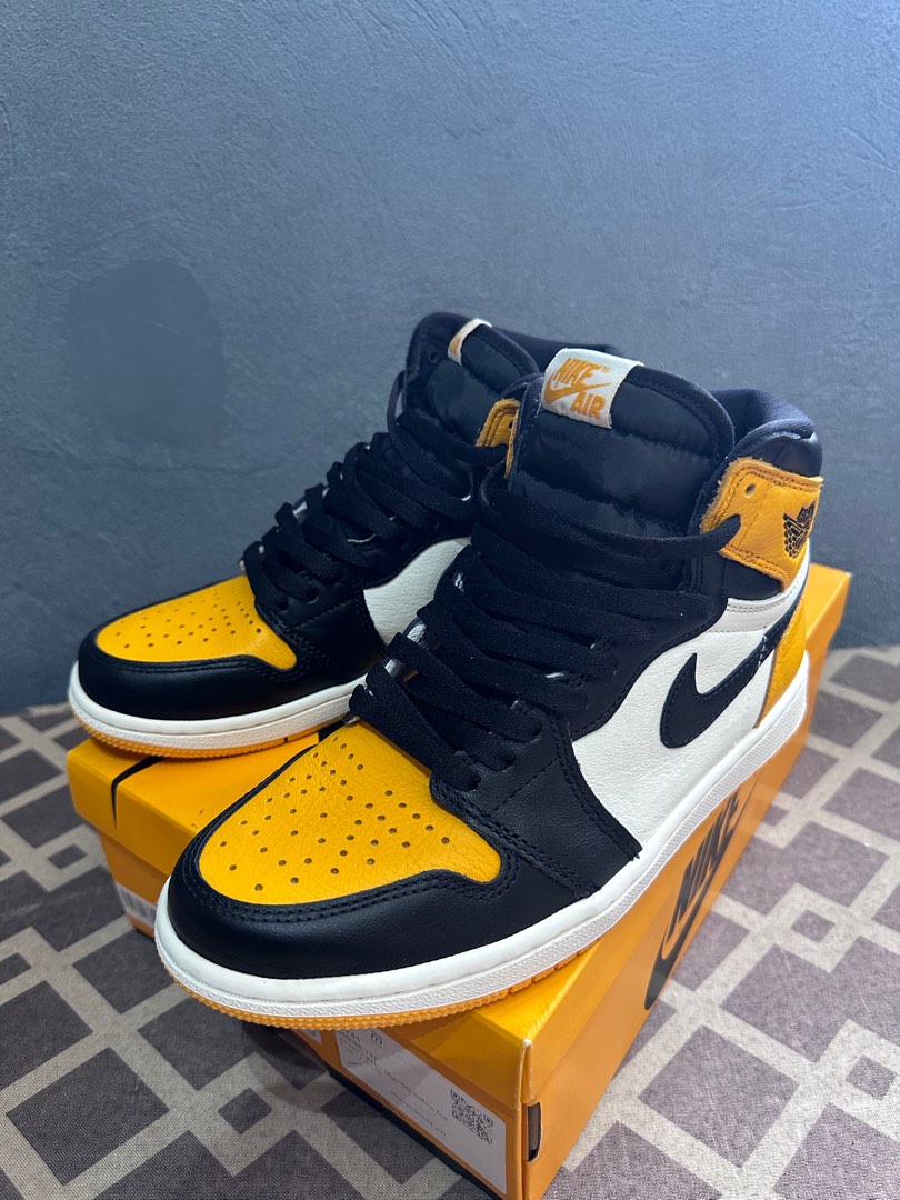 Jordan 1 High Retro OG Yellow Toe Taxi, Men's Fashion, Footwear ...