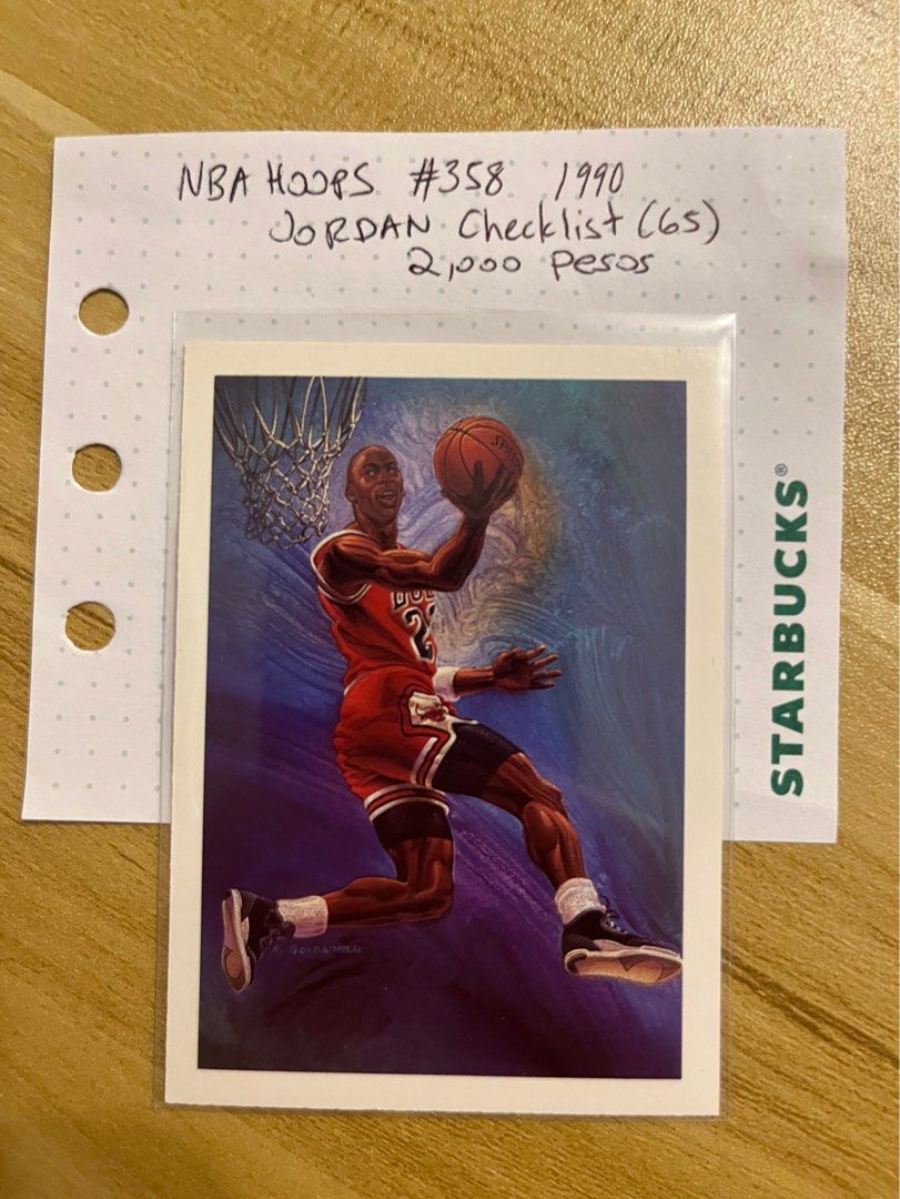 Jordan NBA HOOPS checklist 1990 #358, Hobbies & Toys, Memorabilia ...