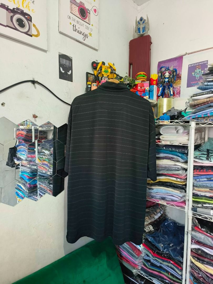 Kaos Polo Mike Weir Hitam Garis Garis, Fesyen Pria, Pakaian , Atasan di ...