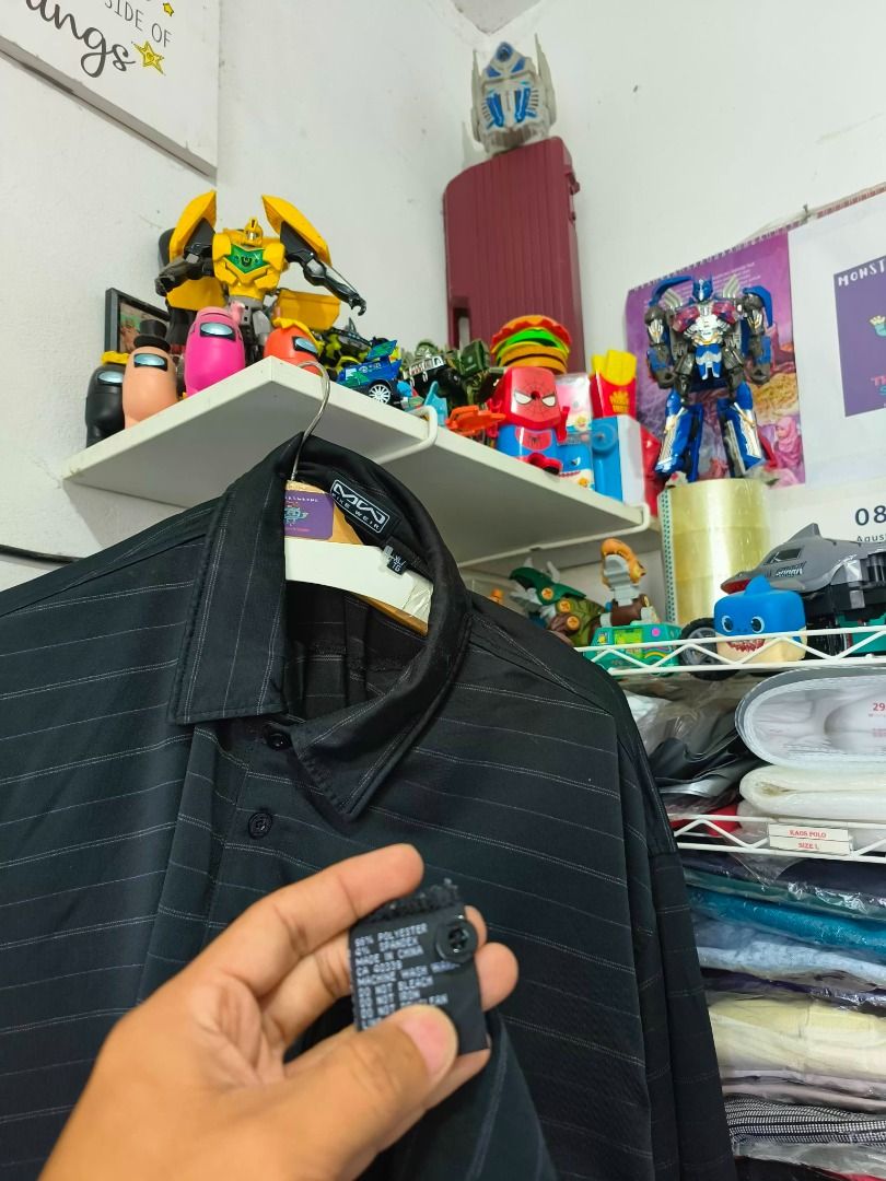 Kaos Polo Mike Weir Hitam Garis Garis, Fesyen Pria, Pakaian , Atasan di ...