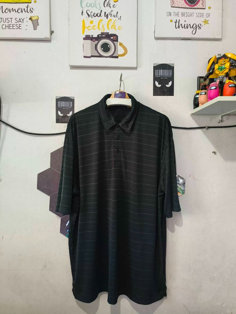 Kaos Polo Mike Weir Hitam Garis Garis, Fesyen Pria, Pakaian , Atasan di ...