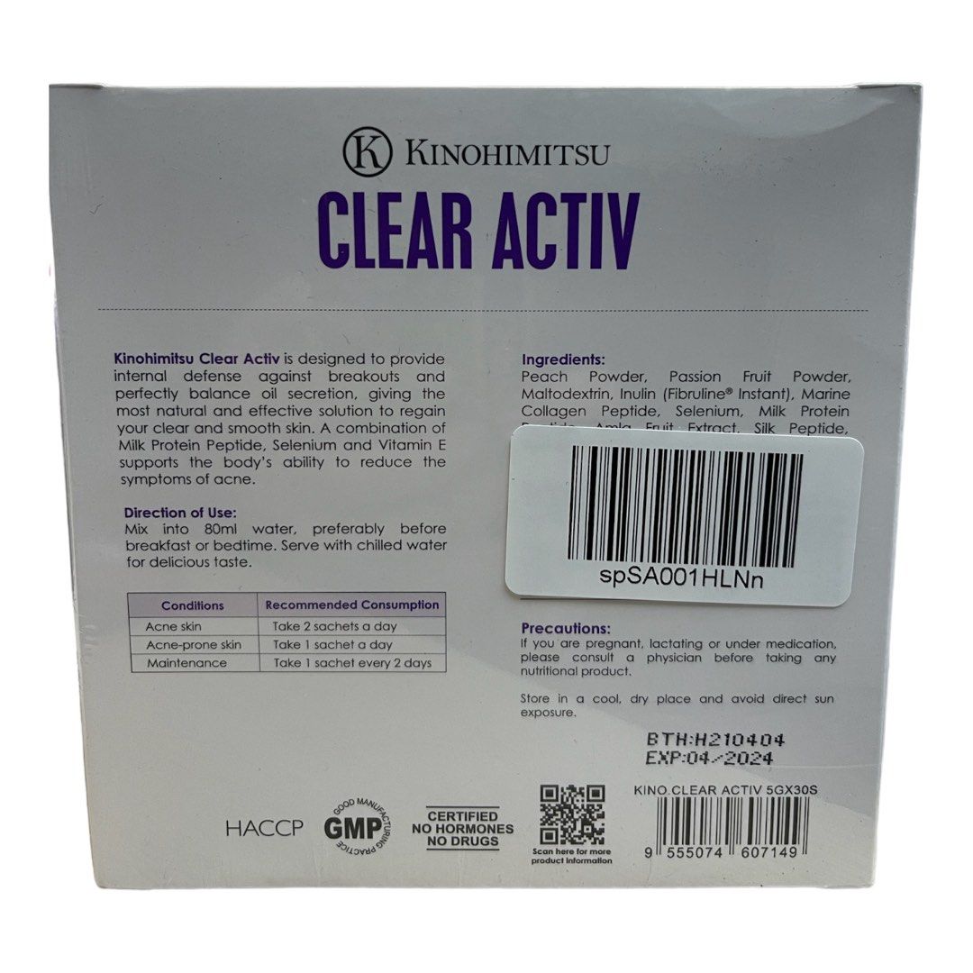 Kinohimitsu clear activ -30 sachet, Health & Nutrition, Health ...