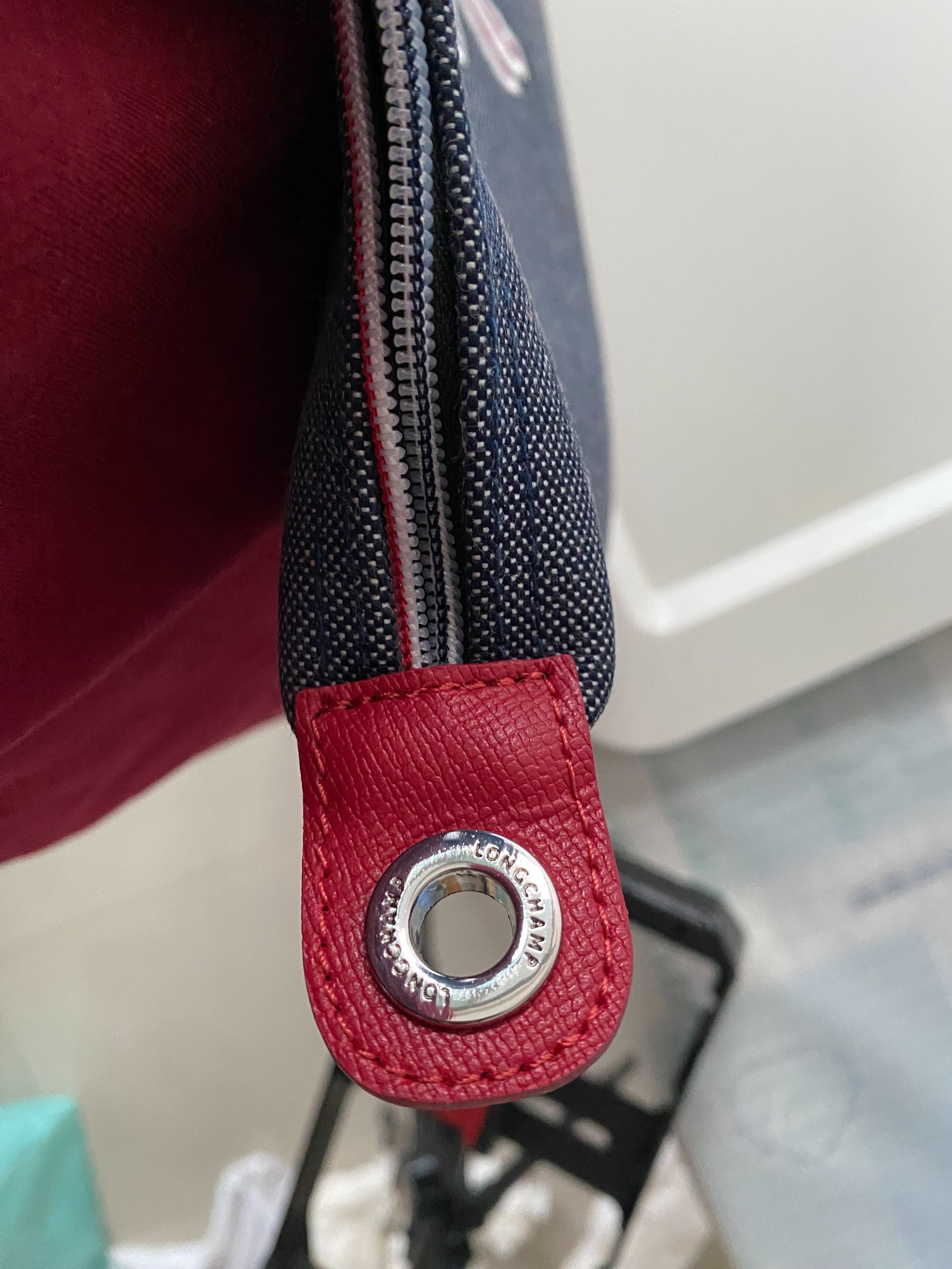 Longchamp Denim Medium La Pliage, Luxury, Bags & Wallets on Carousell