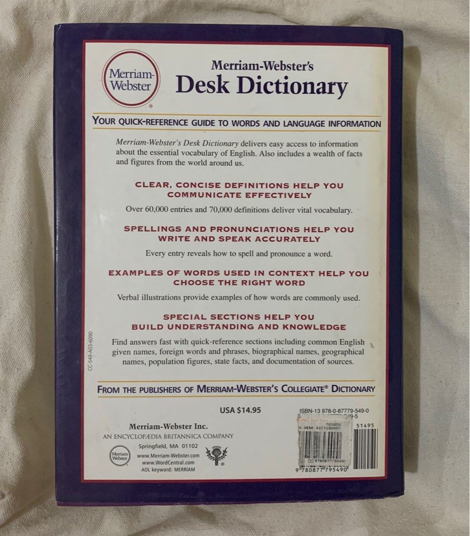 Merriam-Webster's Desk Dictionary, Hobbies & Toys, Books & Magazines ...