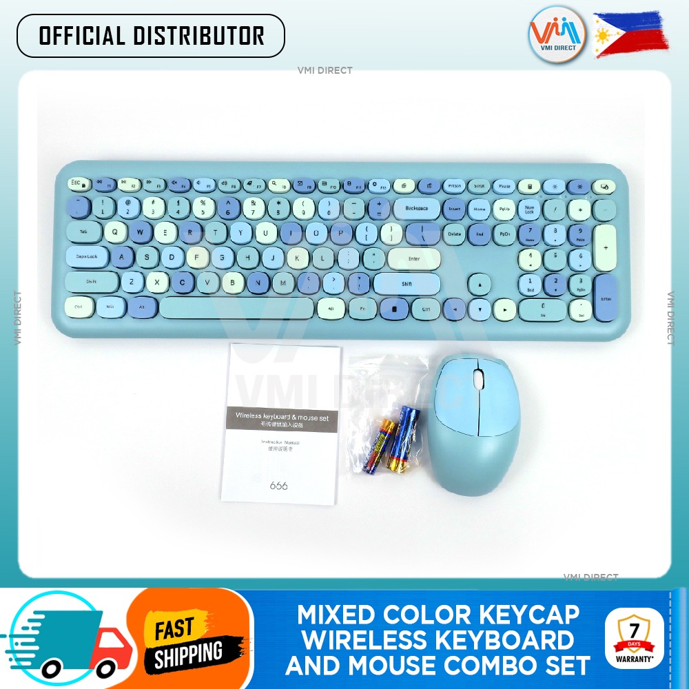 Mofii 666 Mixed Color Keycap 2 4ghz Wireless Keyboard And Mouse Combo Set For Home And Office