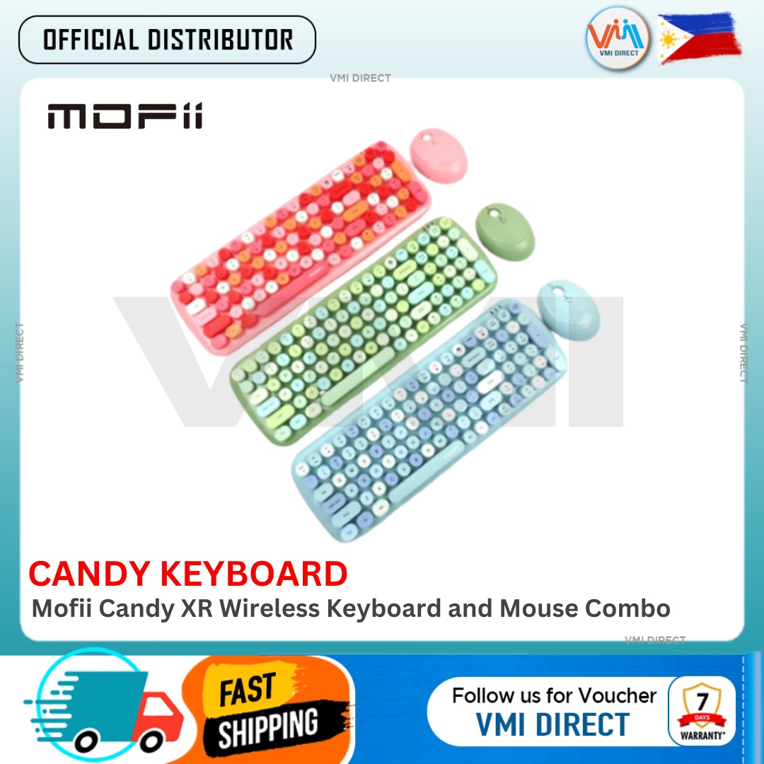 Mofii Candy XR 2.4G Wireless Keyboard and Mouse Combo Cute Keyboard ...