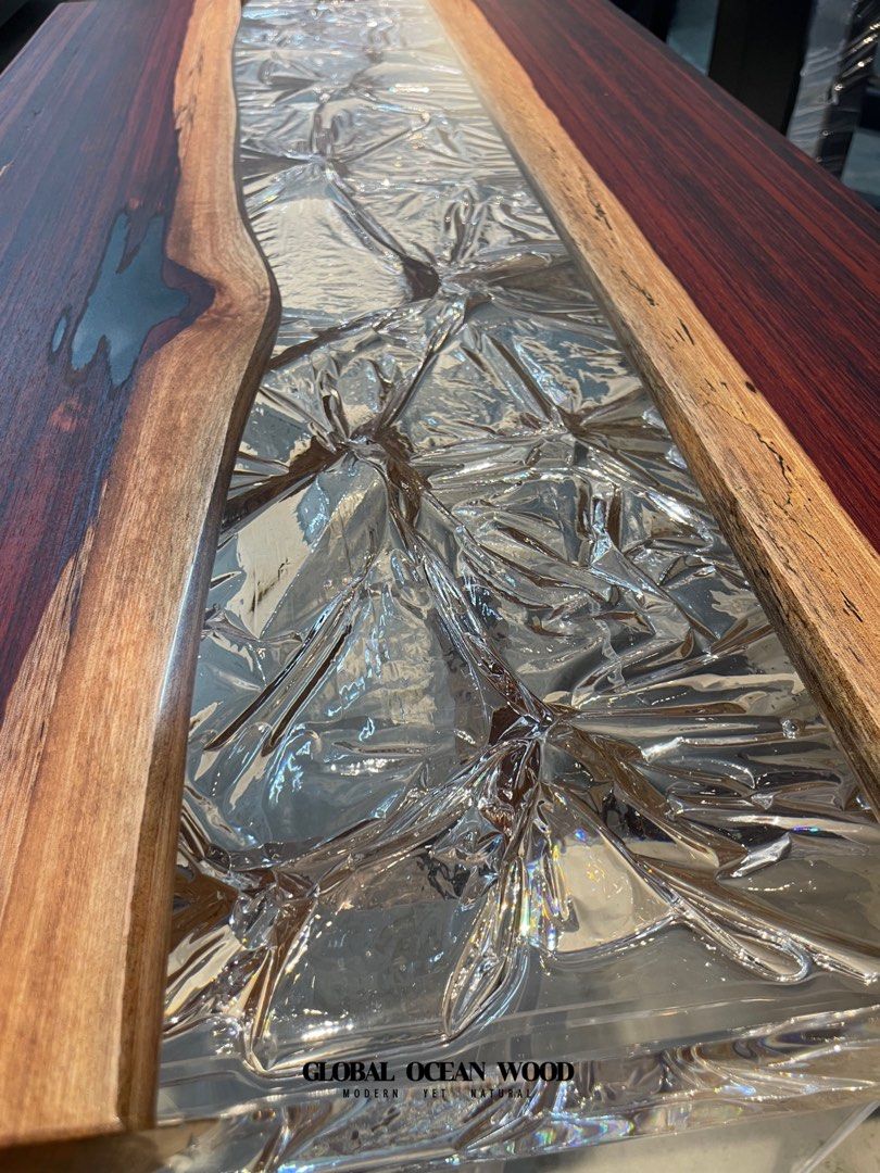 MOUNTAIN Design Epoxy Resin Solid Wood Coffee Table, Furniture & Home ...