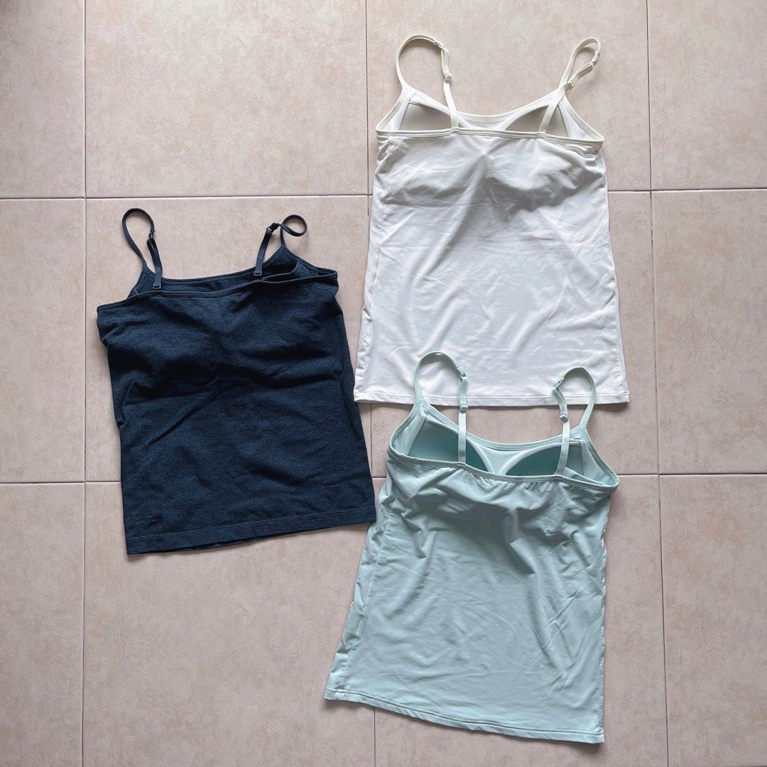 [Muji, Uniqlo] Bra Top Airism Strap Sleeveless, Women's Fashion, Tops ...