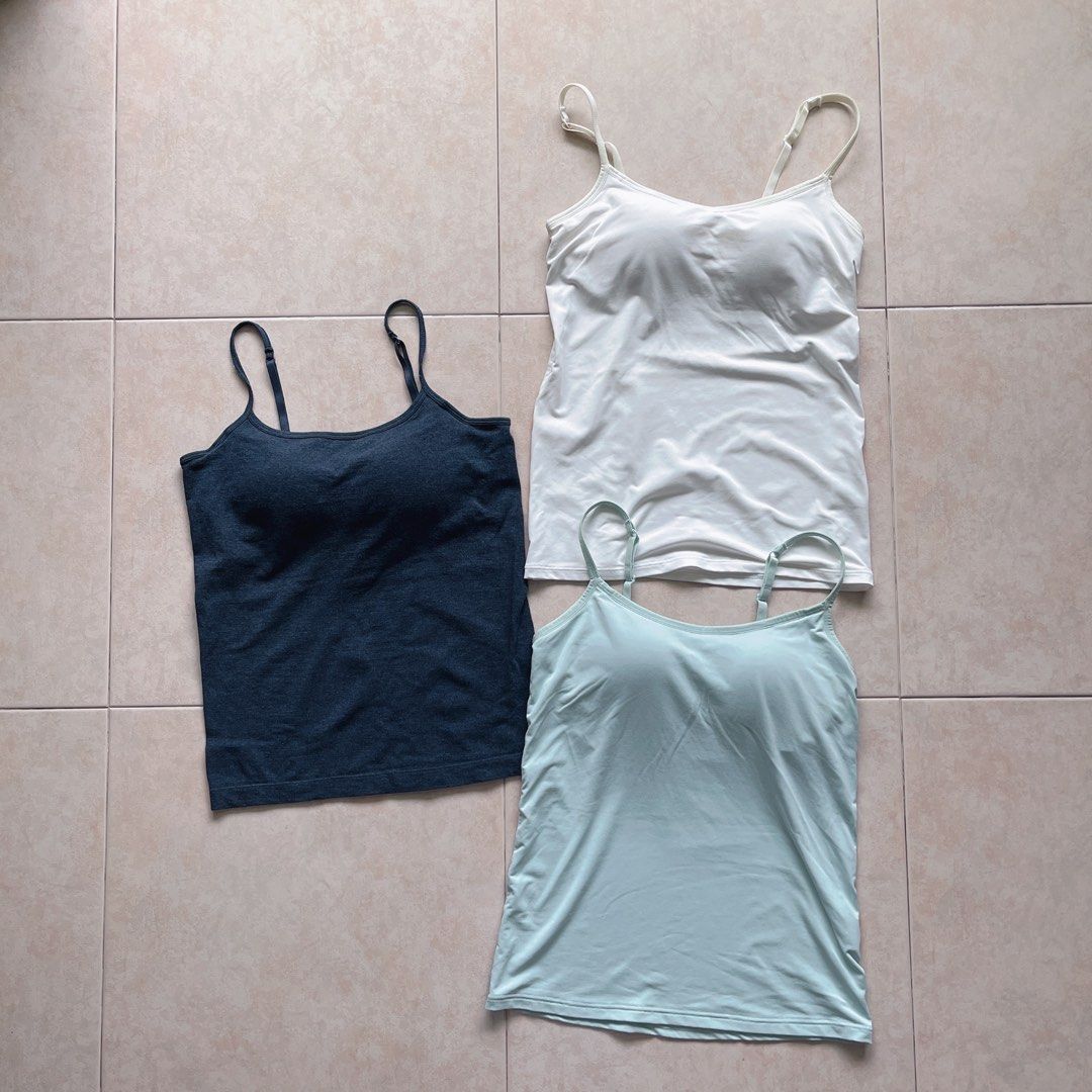 [Muji, Uniqlo] Bra Top Airism Strap Sleeveless, Women's Fashion, Tops ...