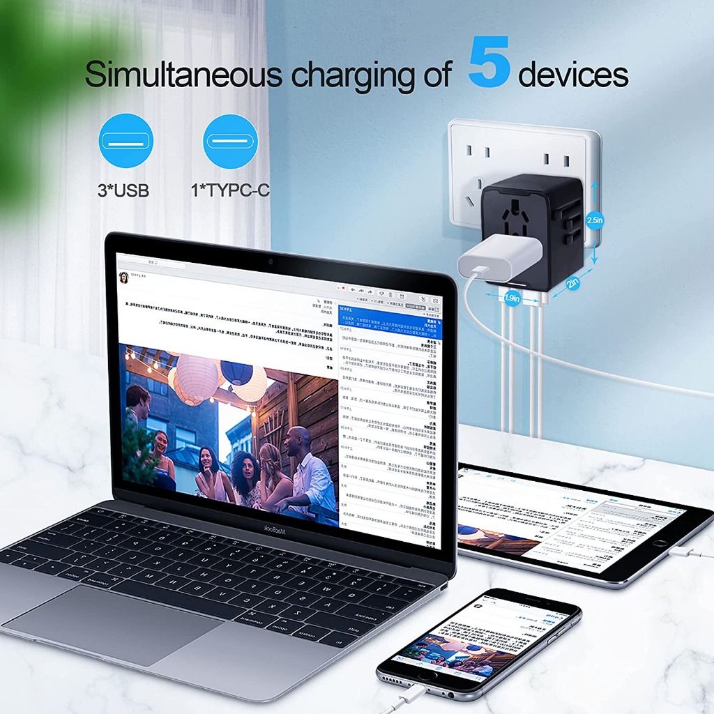 Multi-Country Travel Conversion Plug with USB Type C, Universal Travel ...