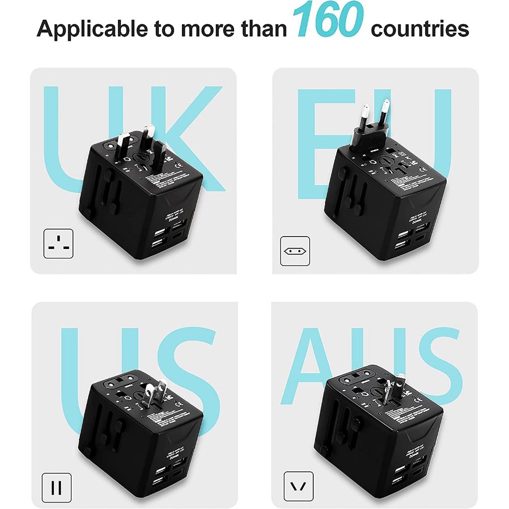 Multi-Country Travel Conversion Plug with USB Type C, Universal Travel ...